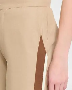 ZANKOV Lilou Side-stripe Pedal Pusher Shorts - Sand