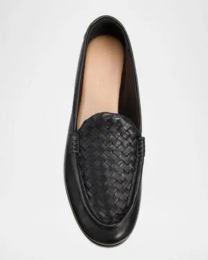 Bottega Veneta Apos;s Silenzio Intrecciato Napa Leather Loafers - Black