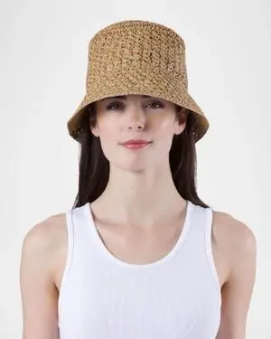 Eugenia Kim Jonah Crochet Bucket Hat - Camel