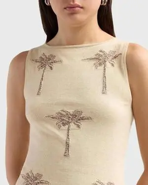 Staud Arden Cotton-cashmere Top - Natural