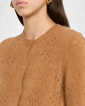 FRAME The Cashmere Airy Teddy Cardigan - Camel