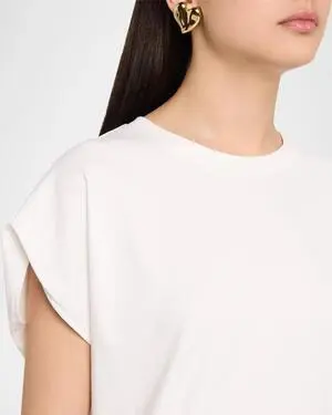 Proenza Schouler White Label Reeva Gathered Crewneck Tee - White