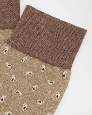 Marcoliani Apos;s Paisley-print Crew Socks - Khaki