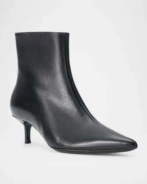 Staud 50mm Sebastian Leather Ankle Boots - Black