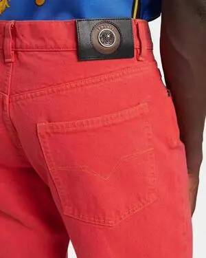 Versace Five-pocket Straight Jeans - Red
