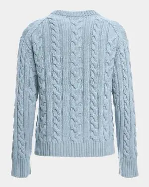 Malo Cable-knit Cashmere Crewneck Sweater - Maloblue