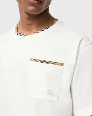 Burberry Apos;s Ryan Check Cotton T-shirt - Chalk