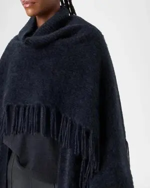 Akris Cloud Cashmere Cape Scarf - Charcoal