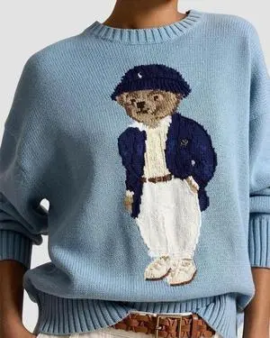 Polo Ralph Lauren Polo Bear Oversized Cotton Sweater - Blue Note