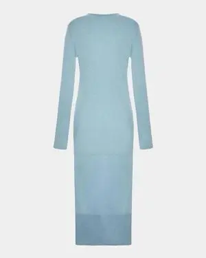 Malo Cashmere Sheer Panel Sweaterdress - Maloblue