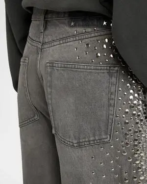 GOLDEN GOOSE Journey Studded Boyfriend Jeans - Grey