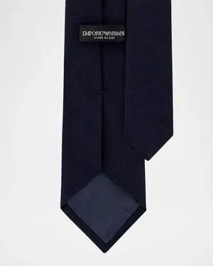 Emporio Armani Apos;s Chevron Jacquard Silk Tie - Fancy Blue