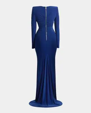 ZHIVAGO The Bloom Gathered Jersey Gown - Midnight