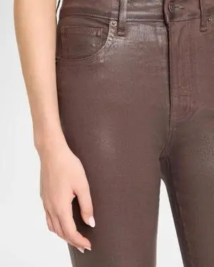 Veronica Beard Beverly Vegan Leather Flare Pants - Espresso