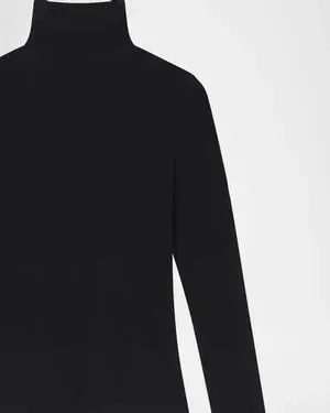 FRAME The Shadow Cotton Turtleneck - Black