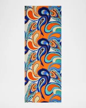 Janavi Color Blast Print Silk-merino Wool Scarf