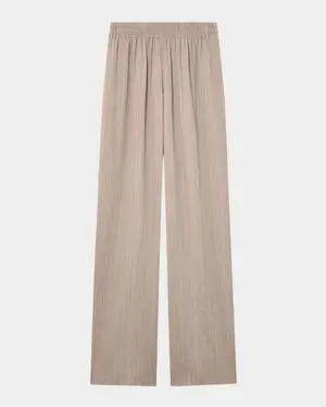 GOLDEN GOOSE Pull-on Wool-blend Pinstripe Pants - Roasted Ca