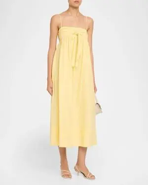Vince Tie-front Cotton Maxi Dress