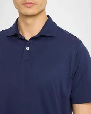 Peter Millar Apos;s Crown Crafted Albatross Cotton-blend Pique Polo Shirt - Navy