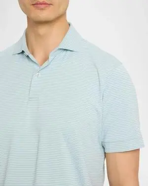 Peter Millar Apos;s Crown Crafted Ballad Performance Jersey Polo Shirt - Light Will