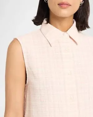 Officine Générale Isy Textured Sleeveless Shirt - Pink Paste
