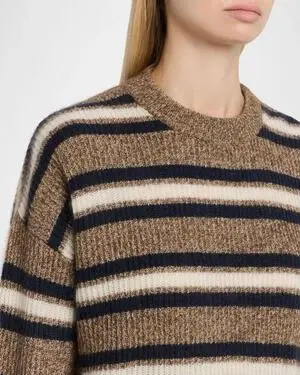 Brunello Cucinelli Cashmere-mohair Striped Sweater