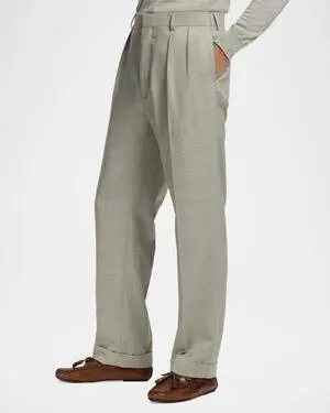 Ralph Lauren Purple Label Apos;s Gregory Hand-tailored Wool Trousers - Grey