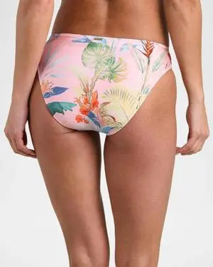 L & APOS;AGENCE Nicole Palm-print Bikini Bottoms - Multi