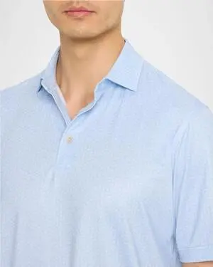 Peter Millar Apos;s Nautilus Performance Jersey Polo Shirt - Stream Blu