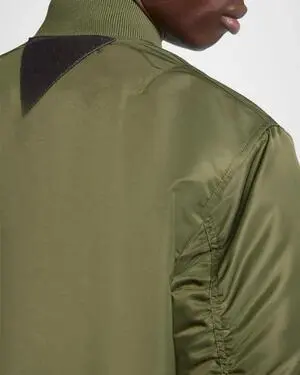 Bottega Veneta Apos;s Intrecciato-patch Nylon Bomber Jacket - Shrub
