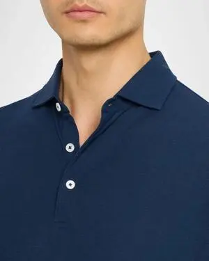Peter Millar Apos;s Crown Crafted Cool Cotton Long-sleeve Polo Shirt - Navy