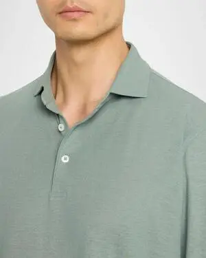 Peter Millar Apos;s Crown Crafted Cool Cotton Long-sleeve Polo Shirt - Willow