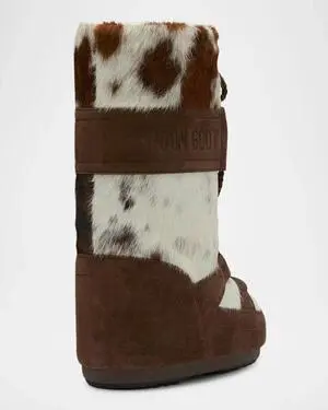 Moon Boot Icon Archive 1985 Animal-print Calf Hair &amp; Suede Boots
