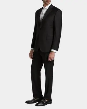 Canali Wool Single-breasted Suit - Black