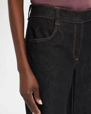 Brunello Cucinelli No Fade Stretch Denim Flared Jeans - Midnight