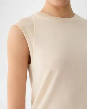 Lafayette 148 New York Crewneck Cotton-silk Shell