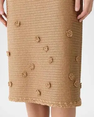 Lafayette 148 New York Raffia-effect Jersey Knit Midi Skirt