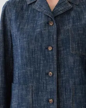 Lafayette 148 New York Three-pocket Cotton Denim Jacket - Indigo
