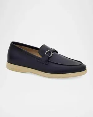 FERRAGAMO Apos;s Cosimo Leather Ganicni Bit Loafers - Midnight