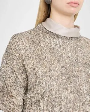 Brunello Cucinelli Couture Metallic Mohair Top