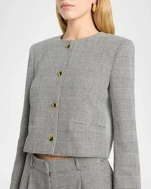 Tanya Taylor Lois Glen Plaid Blazer - Black/whit