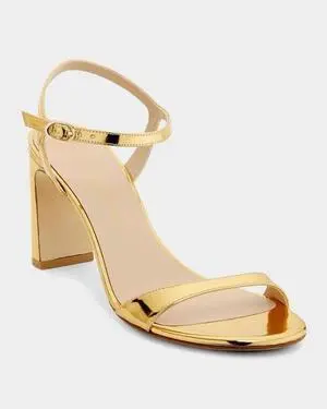 STUART WEITZMAN Babette 85mm Metallic Leather Sandals - Gold