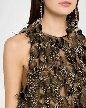 Zimmermann Ascent Feathered Mini Dress - Cream