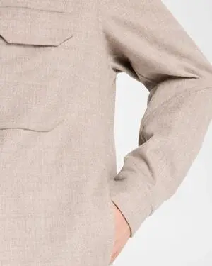 Sease Apos;s Double Wool-cashmere Overshirt - Driftwood