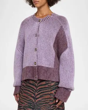 3.1 Phillip Lim Oversized Bi-color Alpaca-blend Cardigan