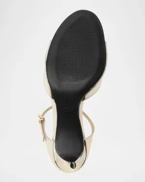 Schutz 75mm Lyra Metallic Leather Sandals