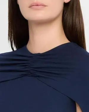 Simkhai Demi Ruched Jersey Cape Gown - Midnight