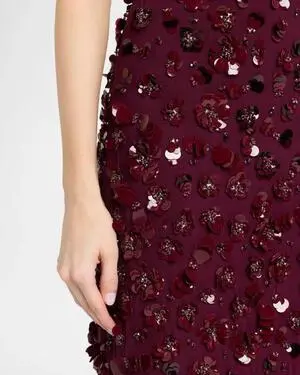 Simkhai Serafina Strapless Sequin Column Gown - Fig