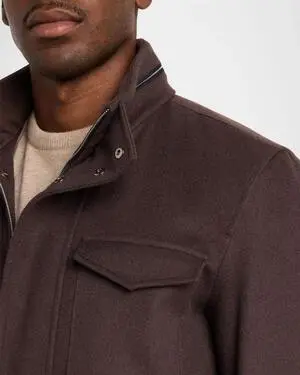 Herno Apos;s Virgin Wool-cashmere Jacket - Chocolate