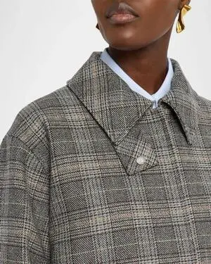 Lafayette 148 New York Glen Check Bomber Jacket - Black Multi